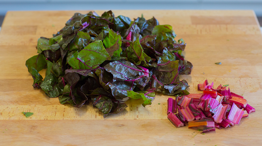 Thai Red Curry Vermicelli with Radishes and Swiss Chard