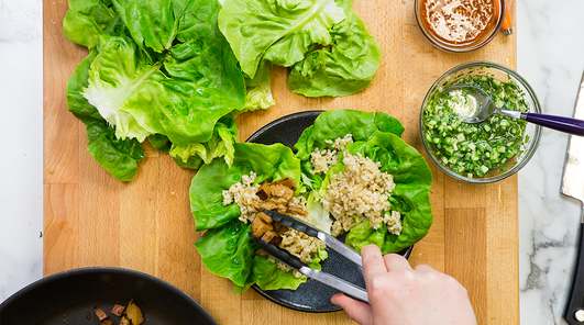 Korean Lettuce Wraps with Seitan and Ssam Sauce