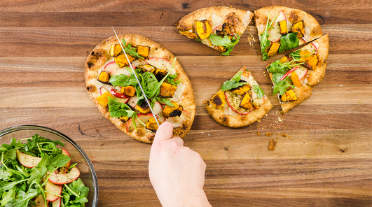 Winter Squash Flatbread with Caramelized Apples and Rosemary