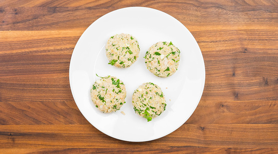 White Bean Hemp Cakes with Kale Slaw & Cajun Mayo