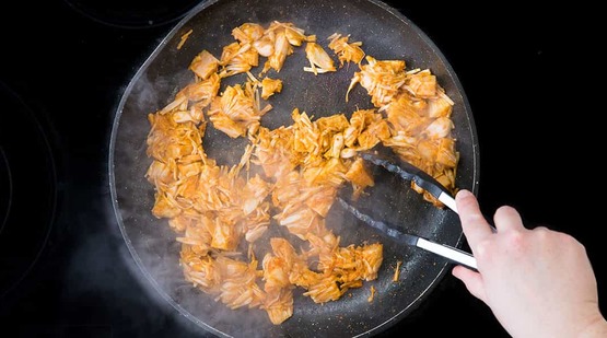 Peruvian Jackfruit Torta with Aji Verde and Crispy Plantains