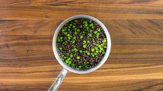 Burmese Shan Tofu with Miso Caramel and Black Quinoa