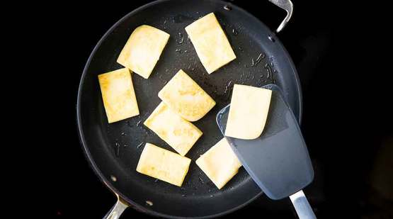 Burmese Shan Tofu with Miso Caramel and Black Quinoa