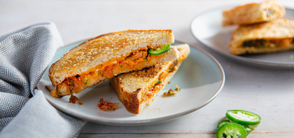Kimchi Grilled Cheese Sandwiches | Plant-Based Recipes