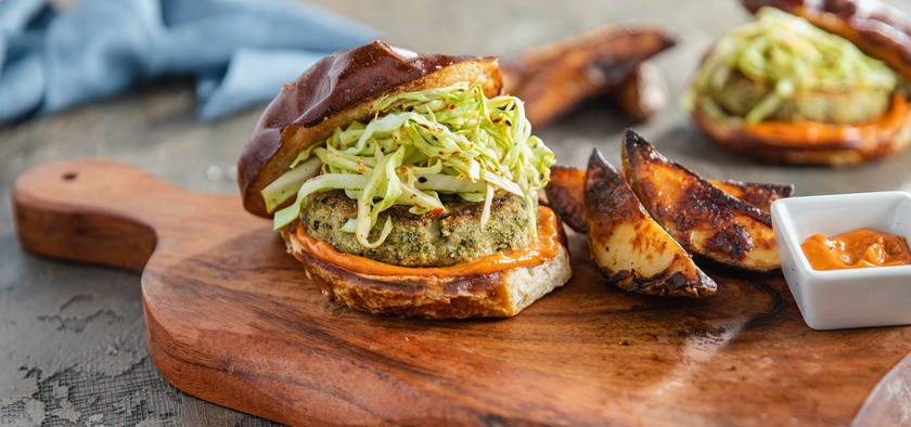 Green Veggie Burgers | Plant-Based Recipes