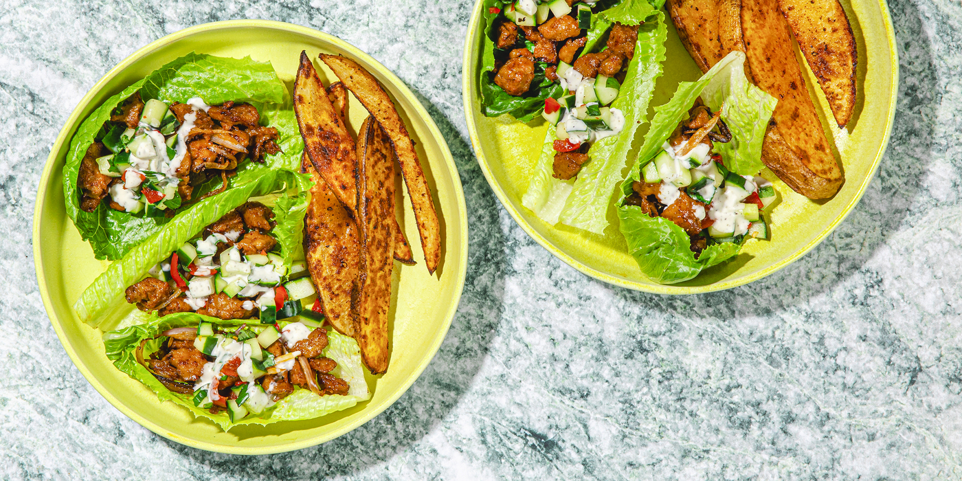 Crispy Maple Seitan Lettuce Cups | Plant-Based Recipes