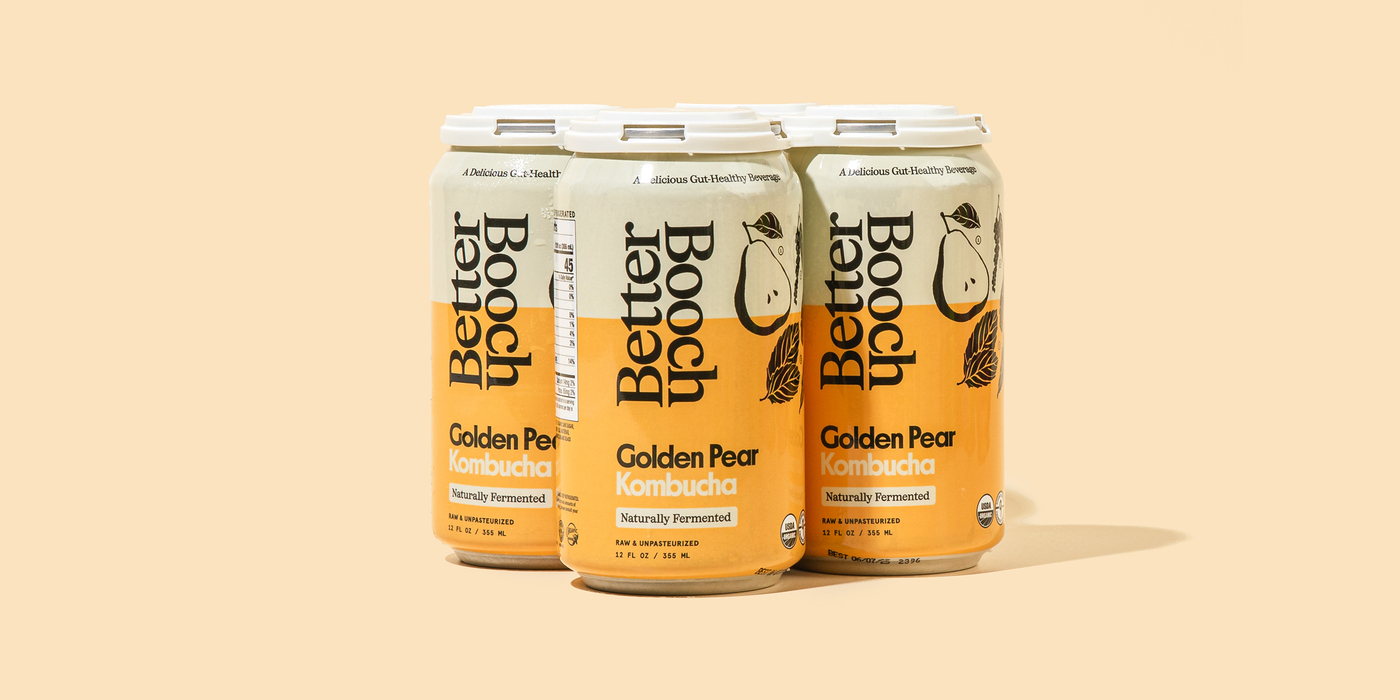 Golden Pear Kombucha 4-Pack | Plant-Based Recipes