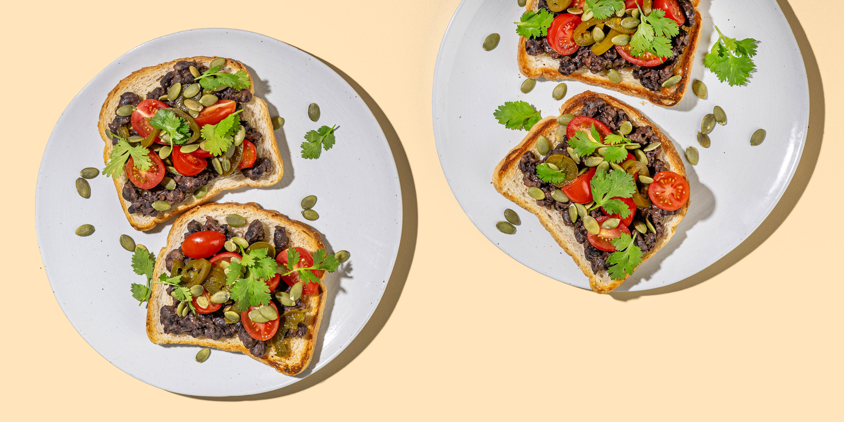 Loaded Black Bean Toasts | Plant-Based Recipes