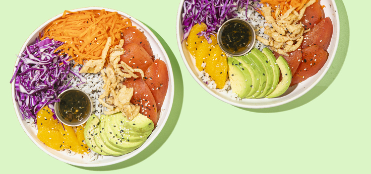 Rainbow Poke Bowls | Plant-Based Recipes