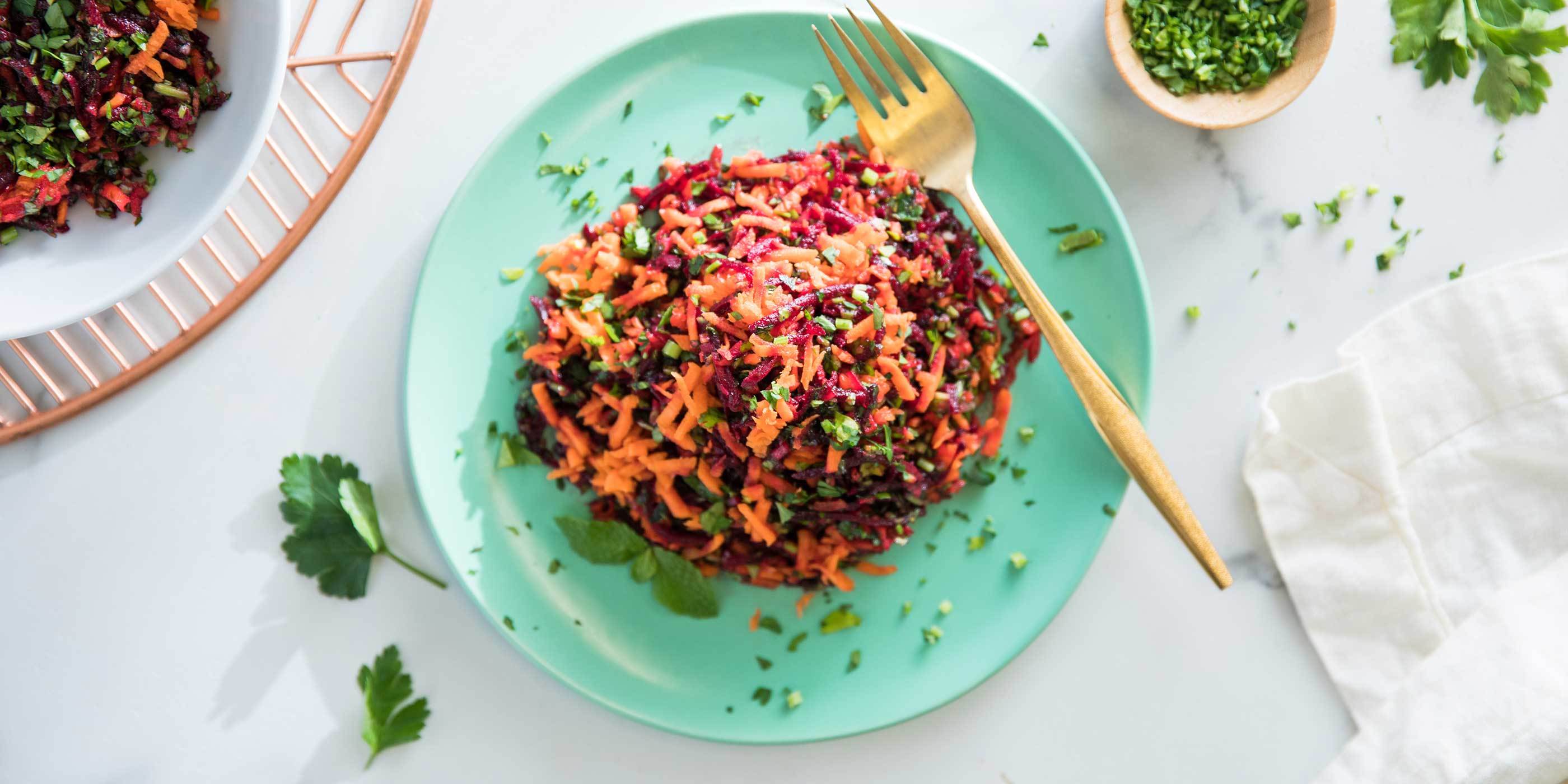Shredded Beet and Carrot Salad | Plant-Based Recipes
