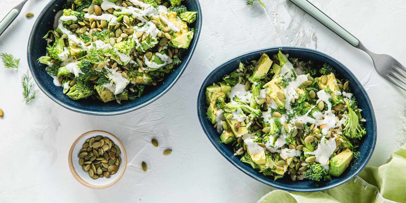 Green Goddess Bowls with Broccoli & Ranch Dressing