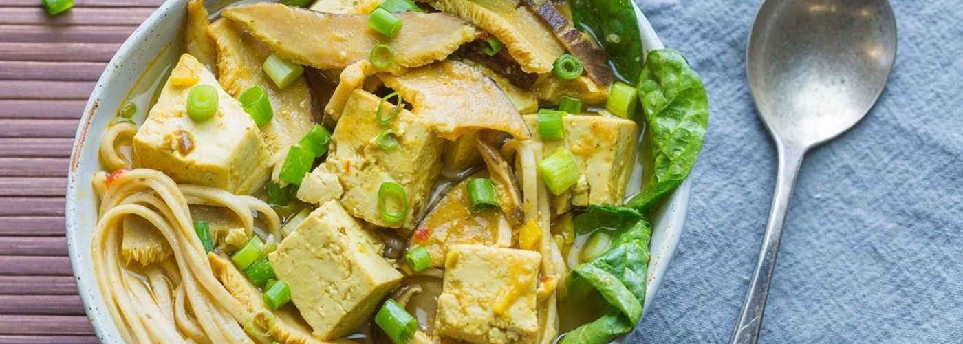 Mushroom-Miso Hot Pot with Tofu and Udon Noodles